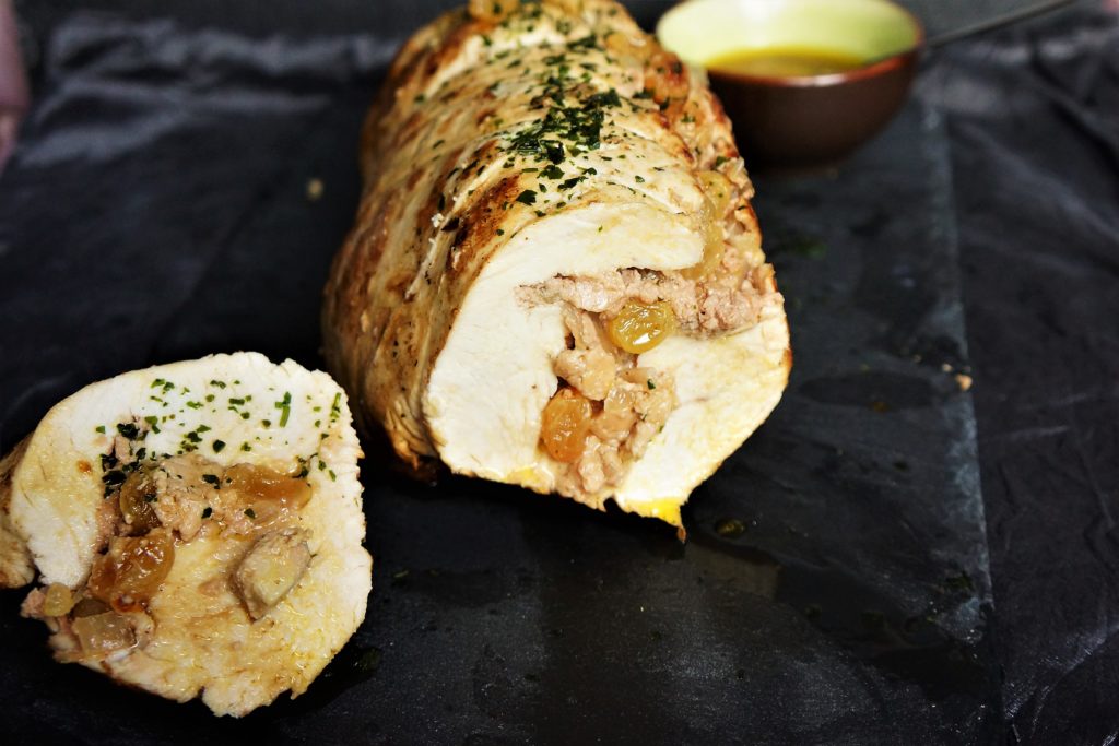 Rôti de dinde farci au foie gras